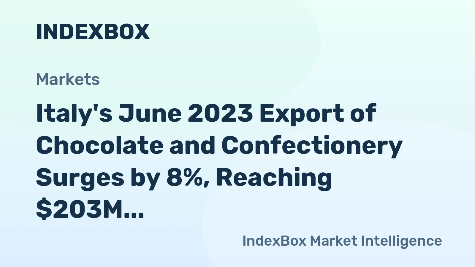 Italy's June 2023 Export of Chocolate and Confectionery Surges by 8%, Reaching $203M