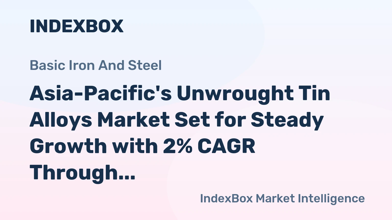 Asia-Pacific's Unwrought Tin Alloys Market Set for Steady Growth with 2% CAGR Through 2035