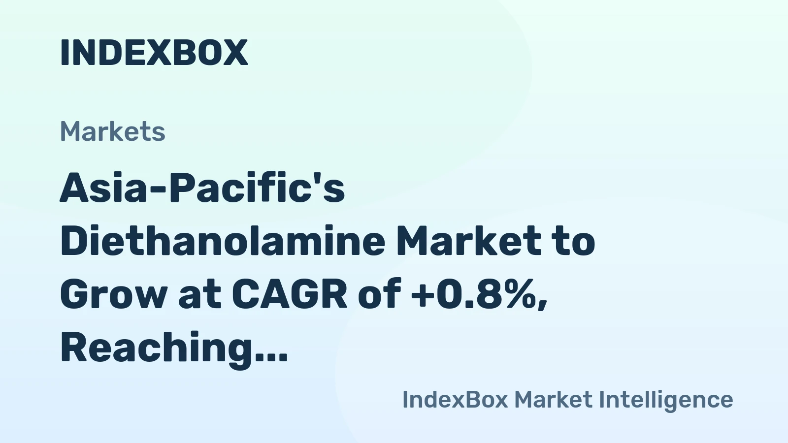 Asia-Pacific's Diethanolamine Market to Grow at CAGR of +0.8%, Reaching 130K tons by 2035