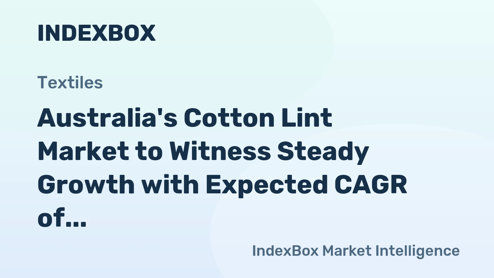 Australia's Cotton Lint Market to Witness Steady Growth with Expected CAGR of +1.5%