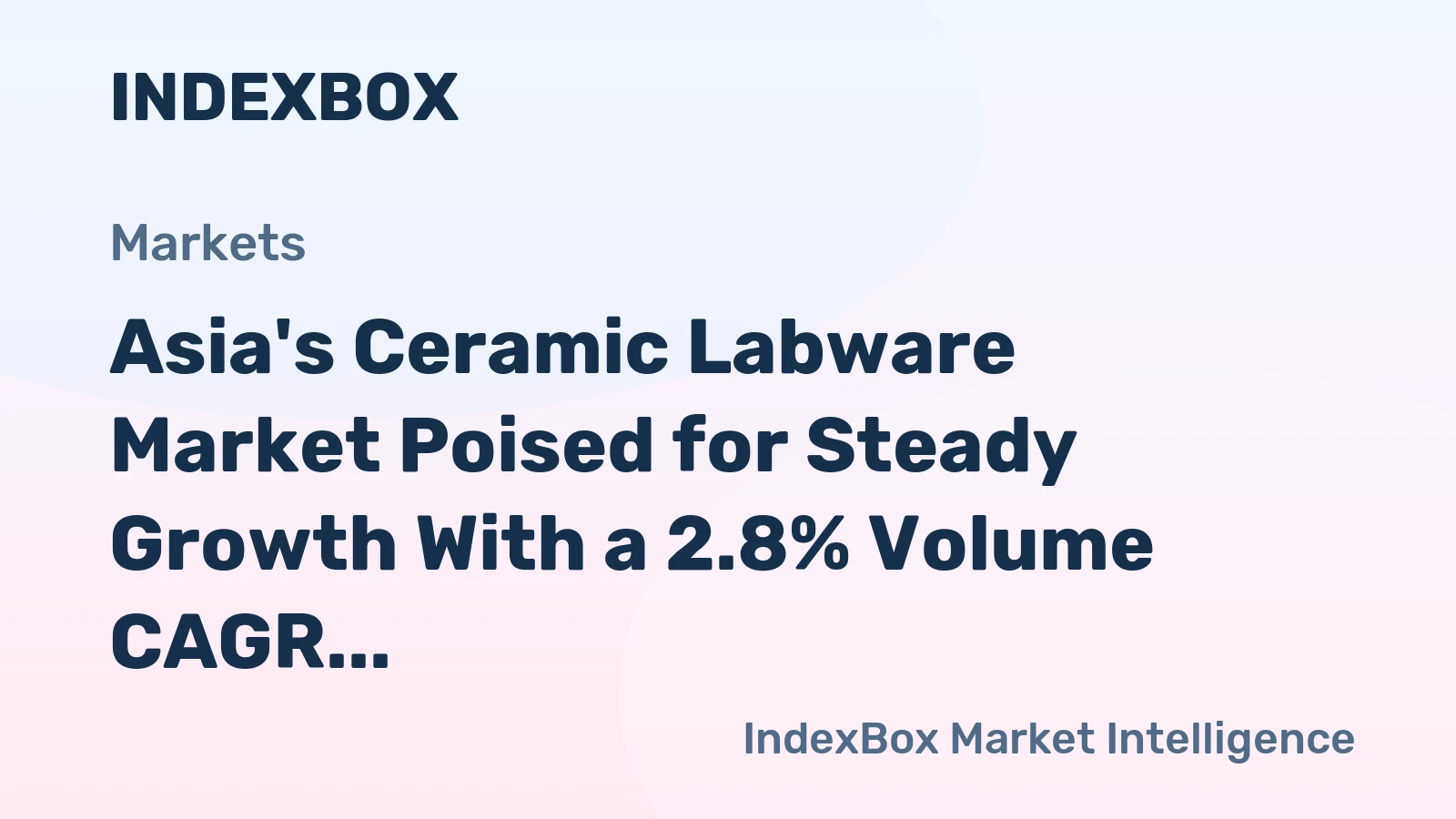 Asia's Ceramic Labware Market Poised for Steady Growth With a 2.8% Volume CAGR