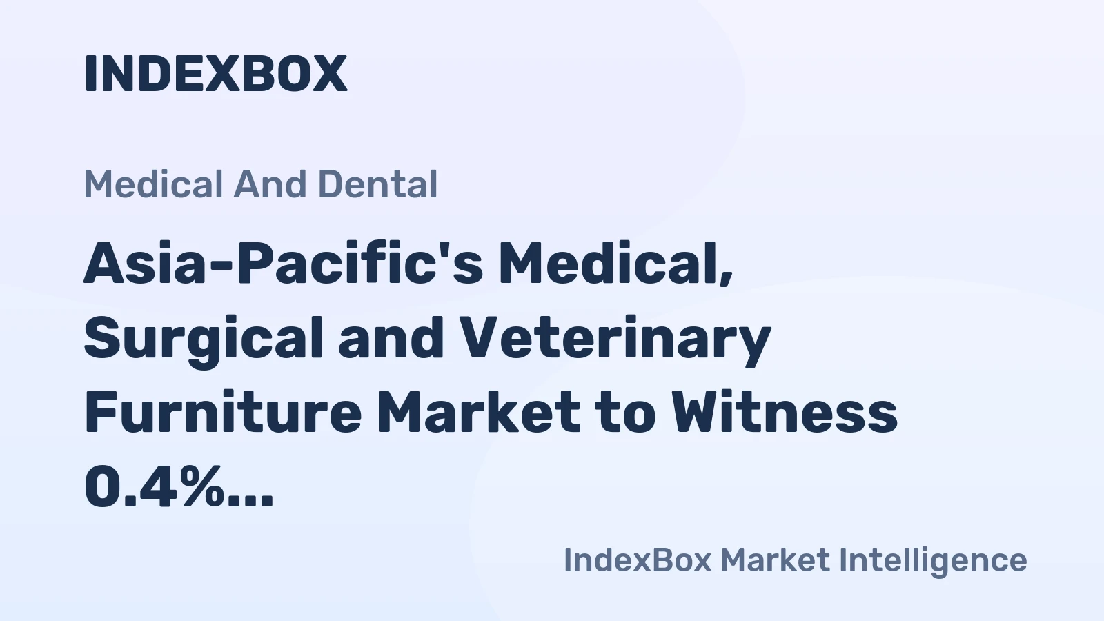 Asia-Pacific's Medical, Surgical and Veterinary Furniture Market to Witness 0.4% CAGR Growth from 2024-2035