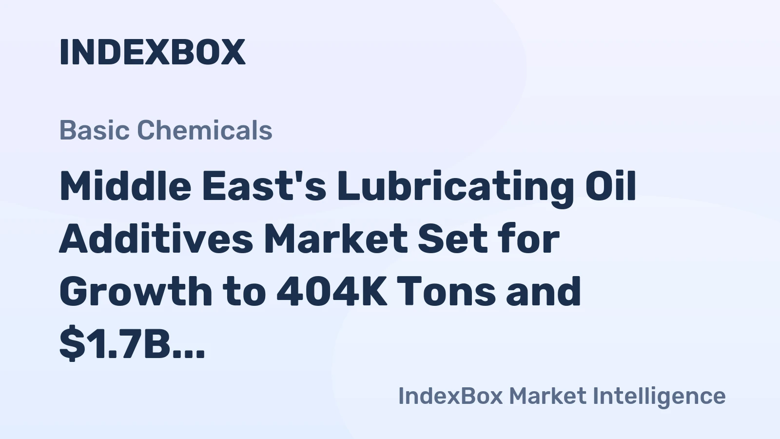Middle East's Lubricating Oil Additives Market Set for Growth to 404K Tons and $1.7B