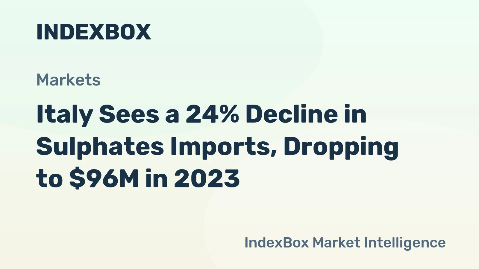 Italy Sees a 24% Decline in Sulphates Imports, Dropping to $96M in 2023