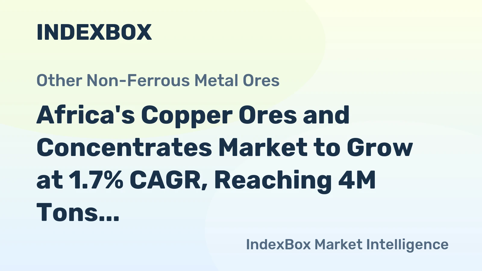 Africa's Copper Ores and Concentrates Market to Grow at 1.7% CAGR, Reaching 4M Tons by 2035