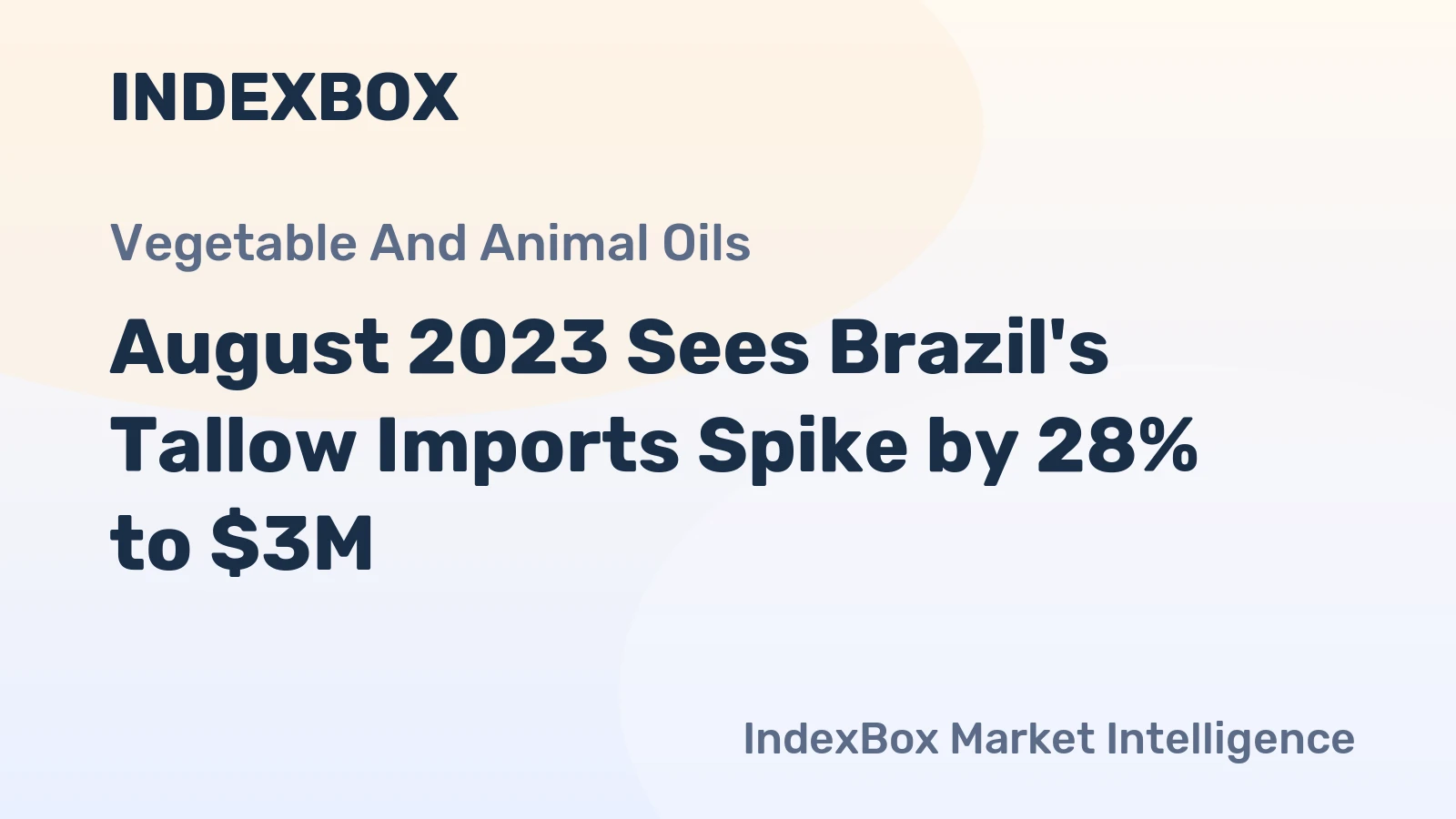 August 2023 Sees Brazil's Tallow Imports Spike by 28% to $3M