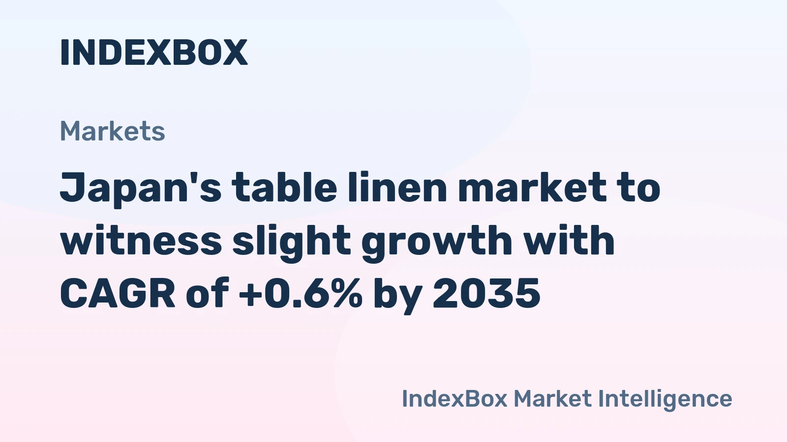 Japan's table linen market to witness slight growth with CAGR of +0.6% by 2035