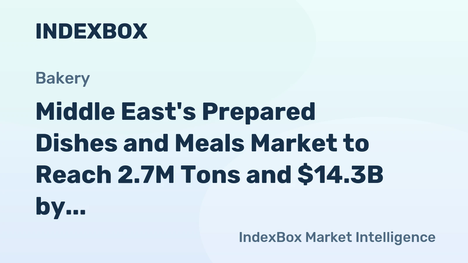 Middle East's Prepared Dishes and Meals Market to Reach 2.7M Tons and $14.3B by 2035