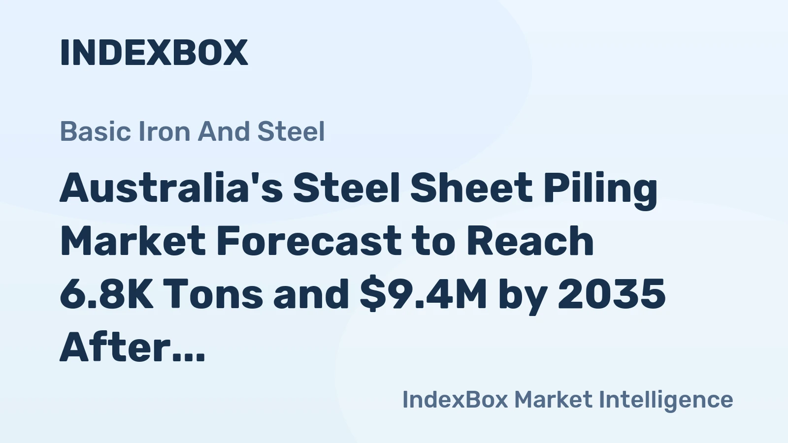 Australia's Steel Sheet Piling Market Forecast to Reach 6.8K Tons and $9.4M by 2035 After Sharp Contraction