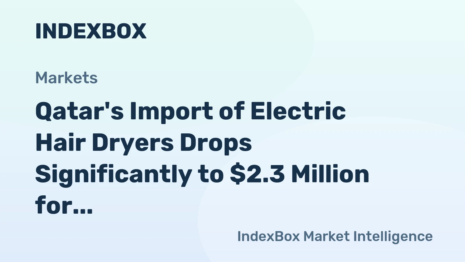 Qatar's Import of Electric Hair Dryers Drops Significantly to $2.3 Million for 2024