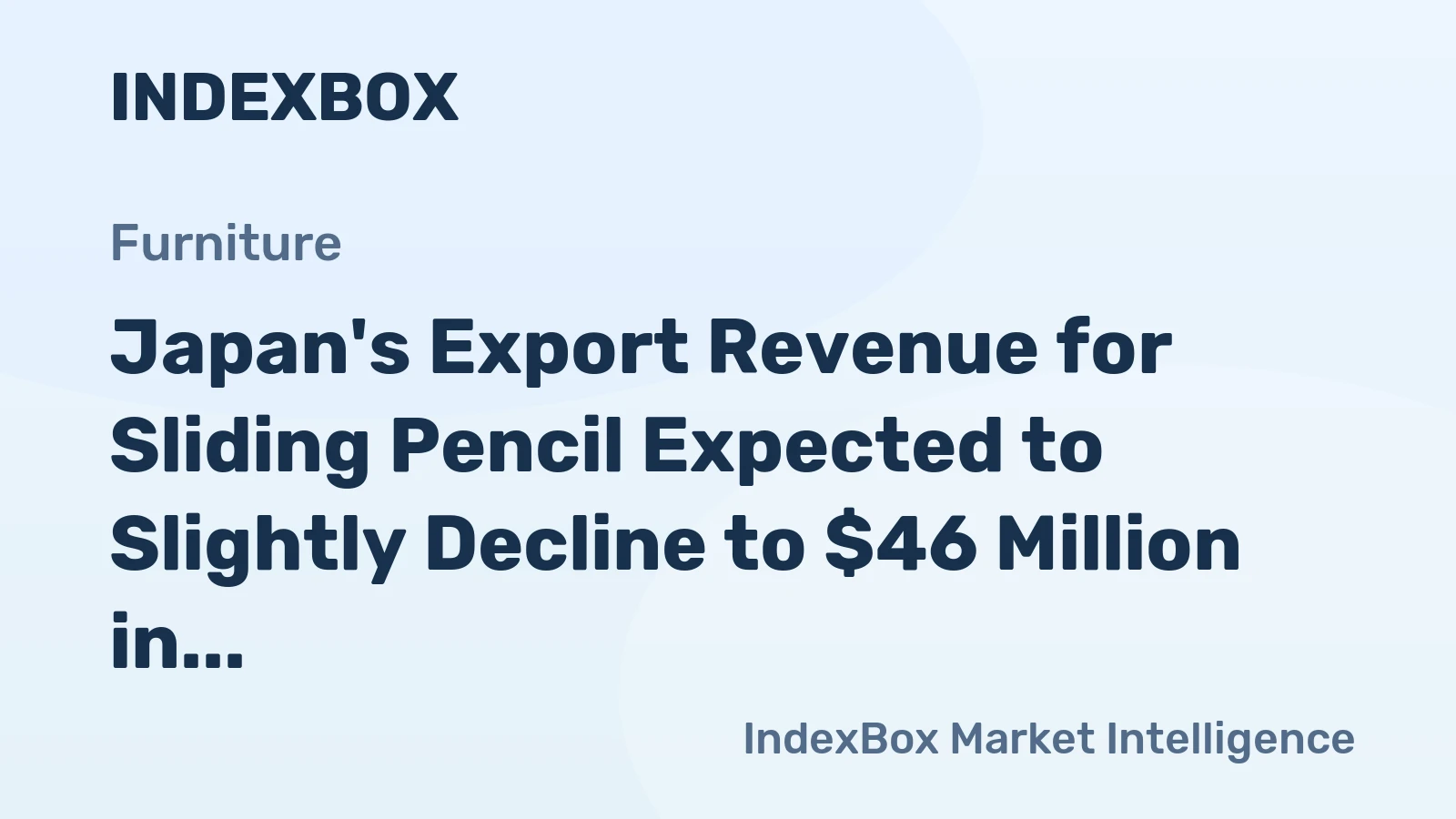 Japan's Export Revenue for Sliding Pencil Expected to Slightly Decline to $46 Million in 2024