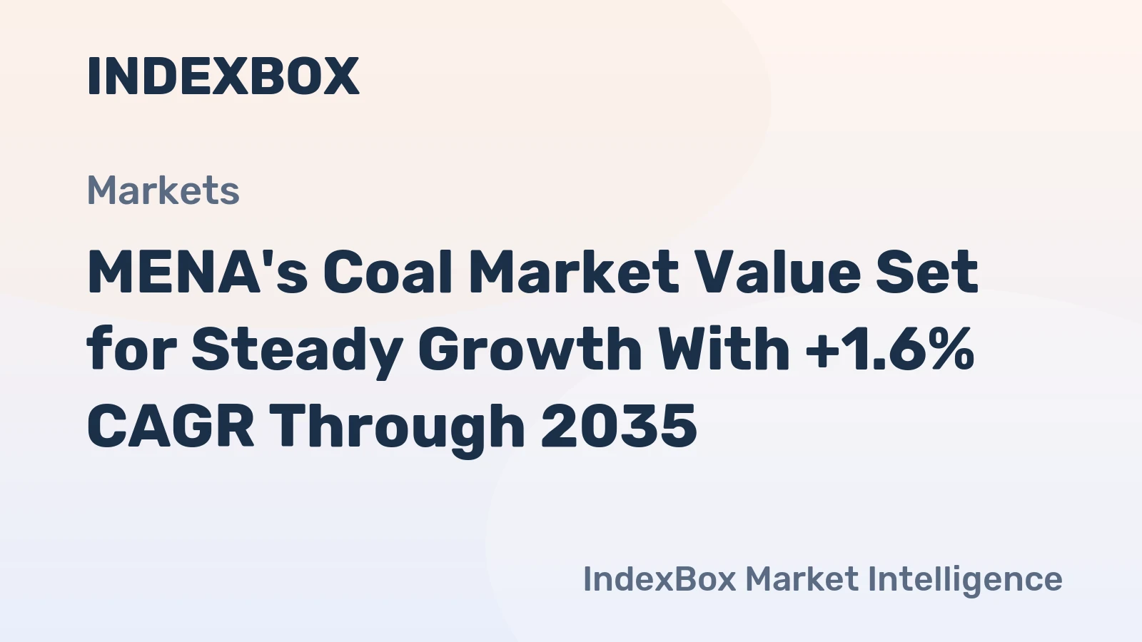 MENA's Coal Market Value Set for Steady Growth With +1.6% CAGR Through 2035