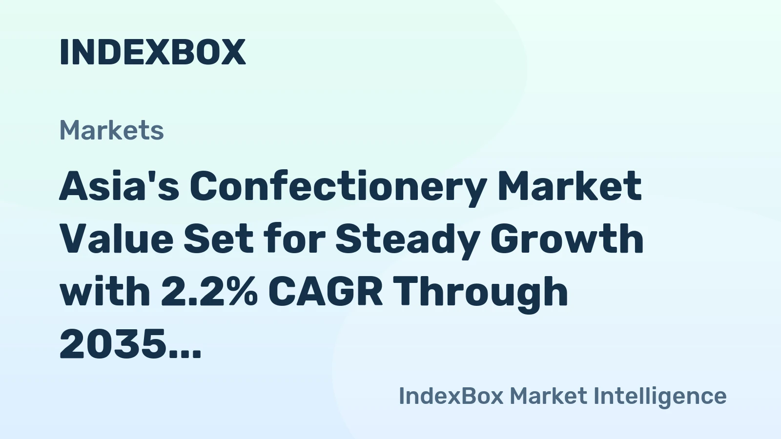 Asia's Confectionery Market Value Set for Steady Growth with 2.2% CAGR Through 2035