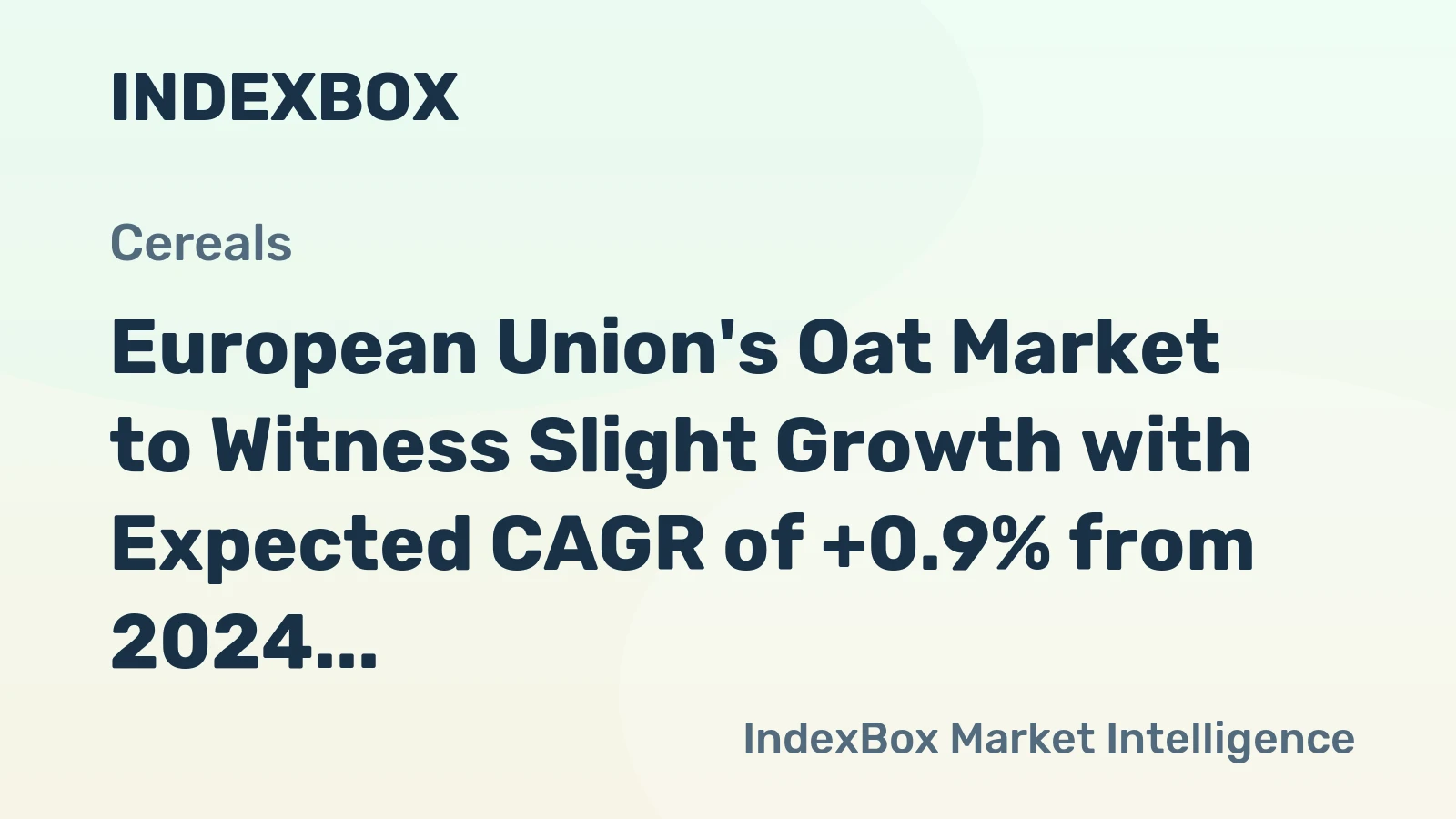 European Union's Oat Market to Witness Slight Growth with Expected CAGR of +0.9% from 2024 to 2035
