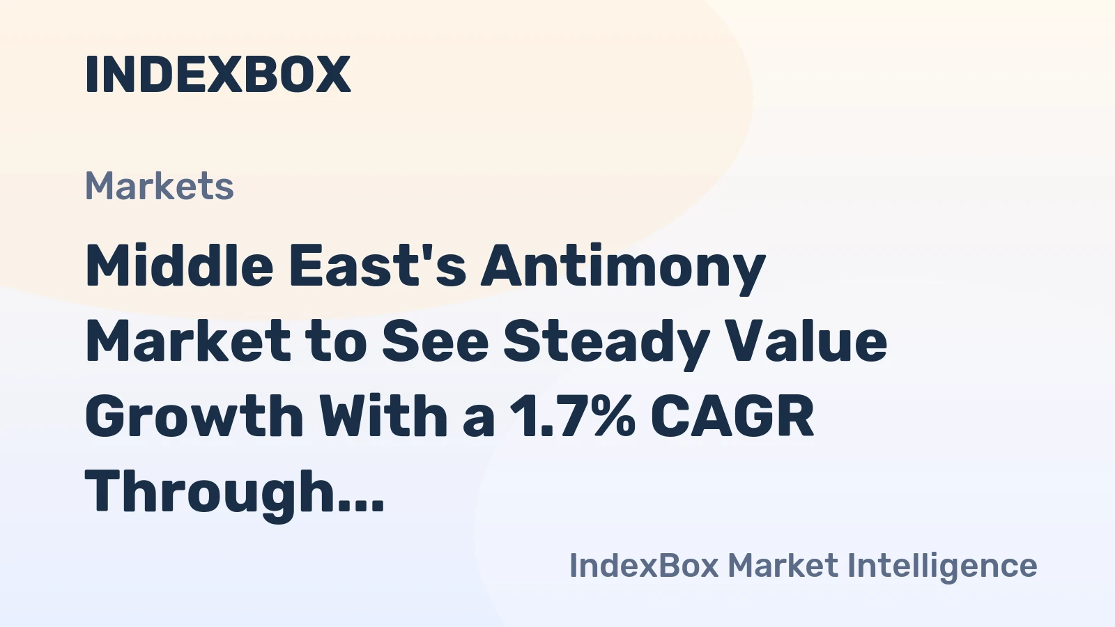 Middle East's Antimony Market to See Steady Value Growth With a 1.7% CAGR Through 2035