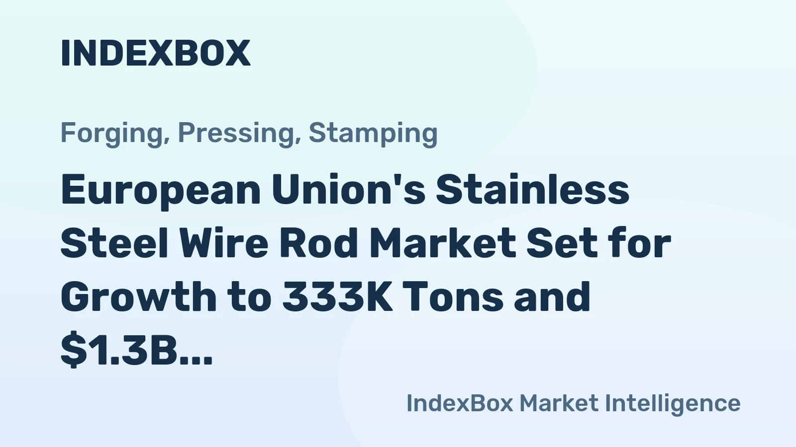 European Union's Stainless Steel Wire Rod Market Set for Growth to 333K Tons and $1.3B