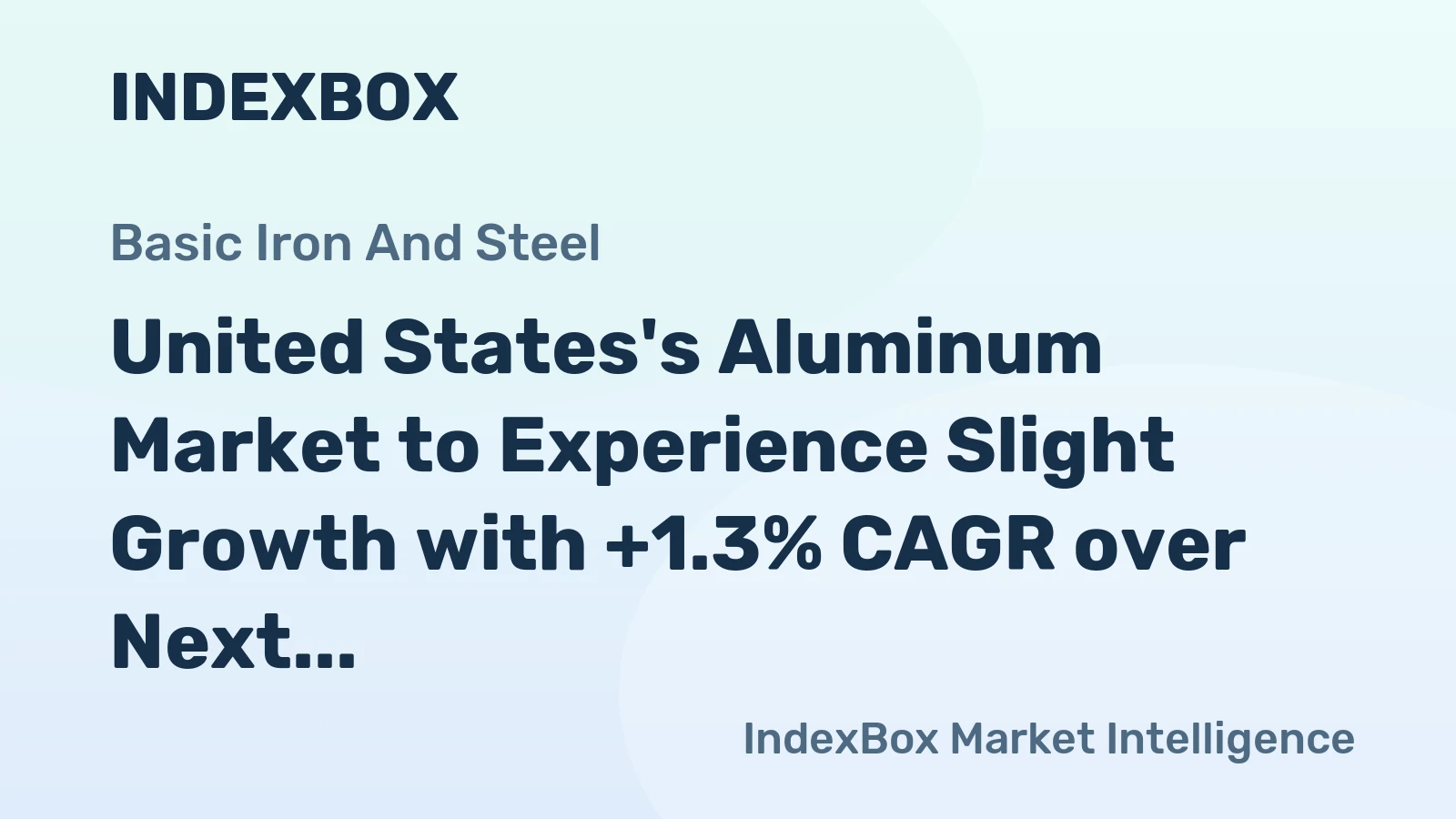 United States's Aluminum Market to Experience Slight Growth with +1.3% CAGR over Next Decade