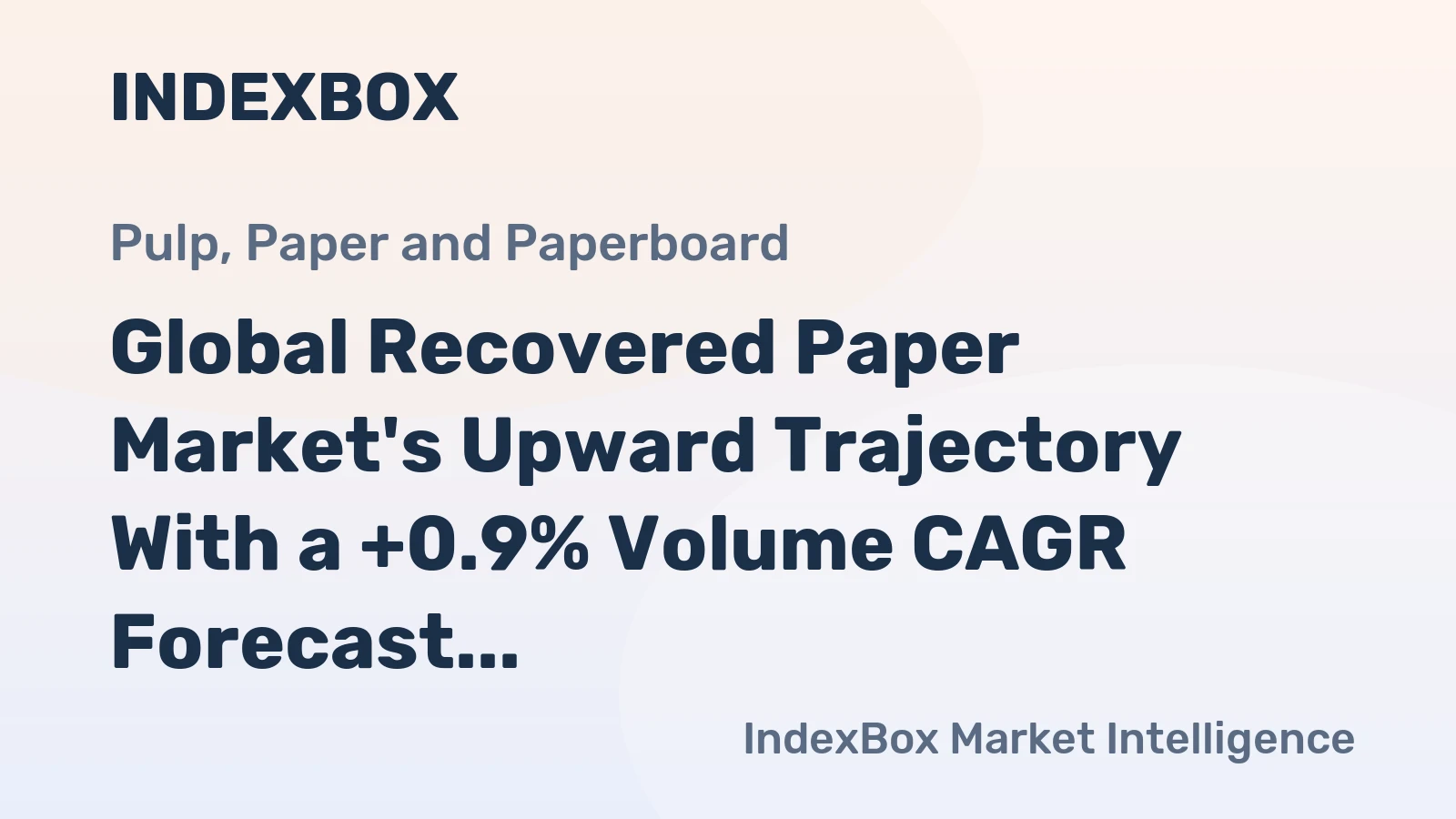 Global Recovered Paper Market's Upward Trajectory With a +0.9% Volume CAGR Forecast