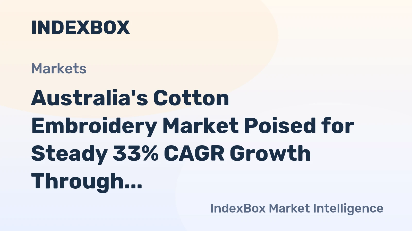 Australia's Cotton Embroidery Market Poised for Steady 33% CAGR Growth Through 2035