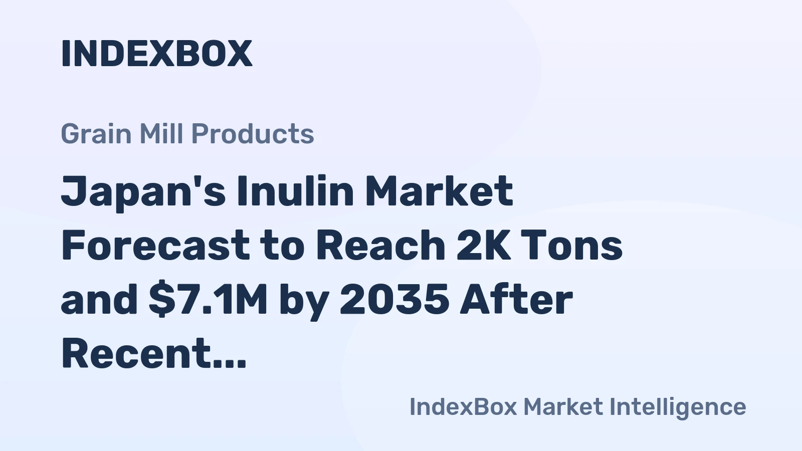 Japan's Inulin Market Forecast to Reach 2K Tons and $7.1M by 2035 After Recent Contraction