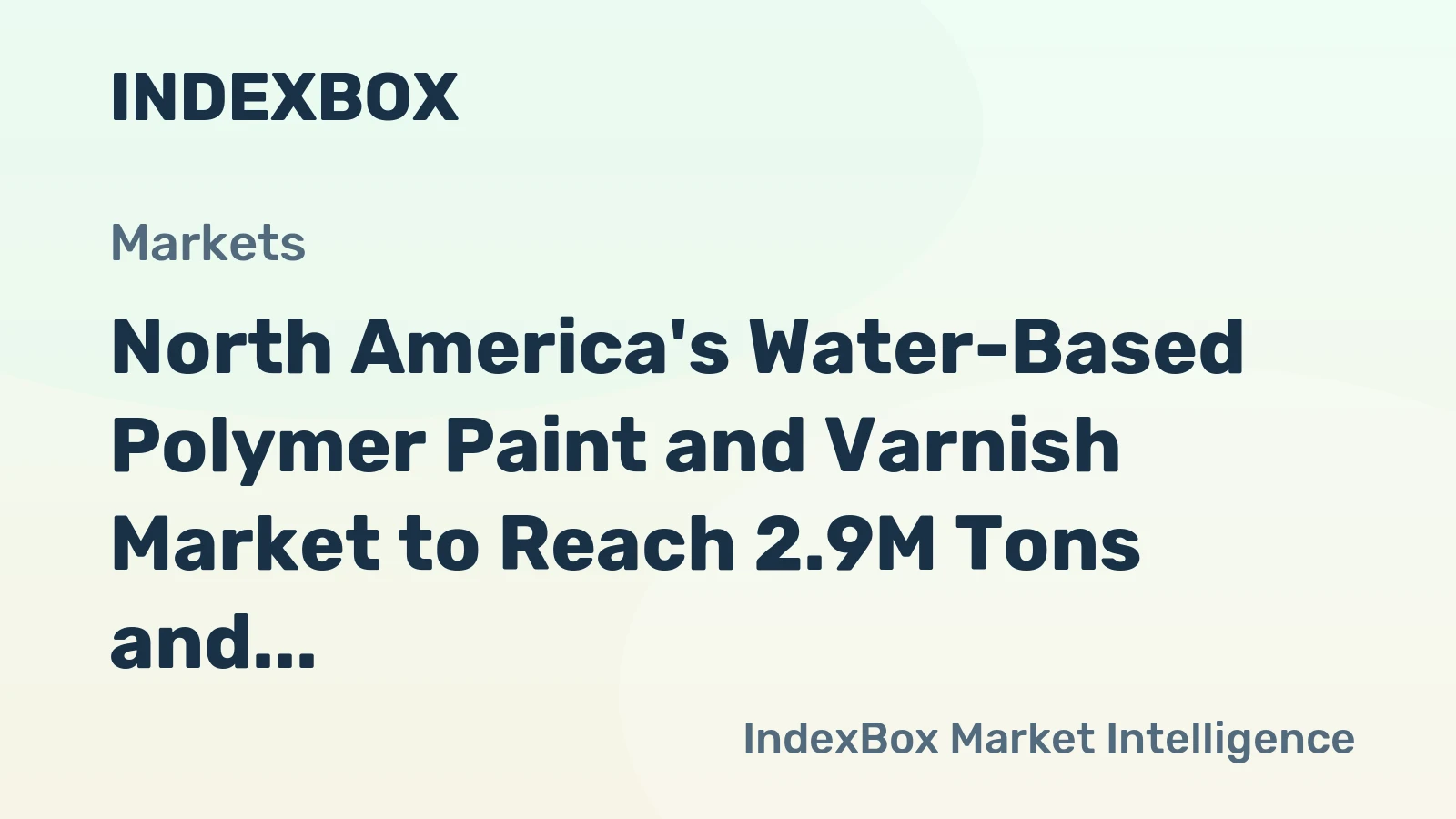 North America's Water-Based Polymer Paint and Varnish Market to Reach 2.9M Tons and $26.7B by 2035