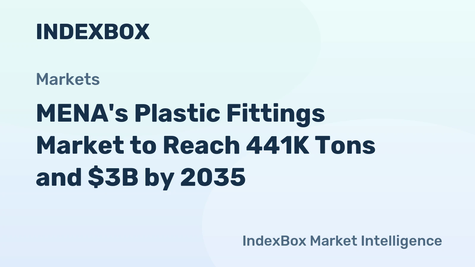 MENA's Plastic Fittings Market to Reach 441K Tons and $3B by 2035