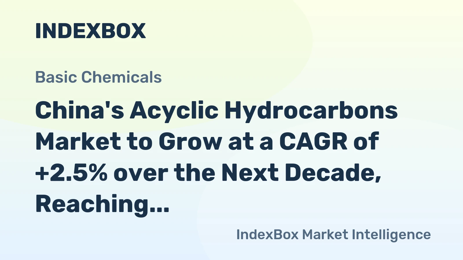 China's Acyclic Hydrocarbons Market to Grow at a CAGR of +2.5% over the Next Decade, Reaching $106.3B by 2035