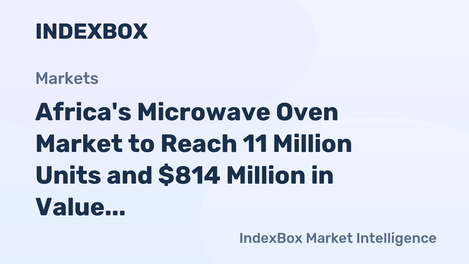 Africa's Microwave Oven Market to Reach 11 Million Units and $814 Million in Value by 2035