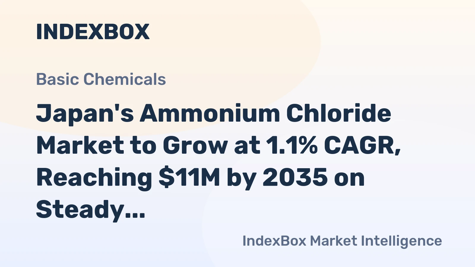 Japan's Ammonium Chloride Market to Grow at 1.1% CAGR, Reaching $11M by 2035 on Steady Demand