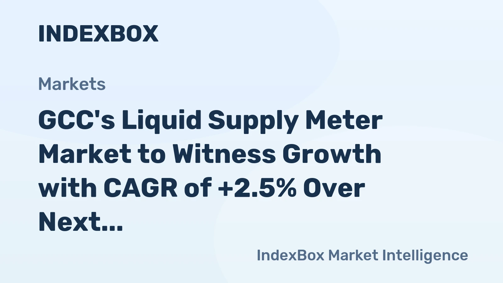 GCC's Liquid Supply Meter Market to Witness Growth with CAGR of +2.5% Over Next Decade