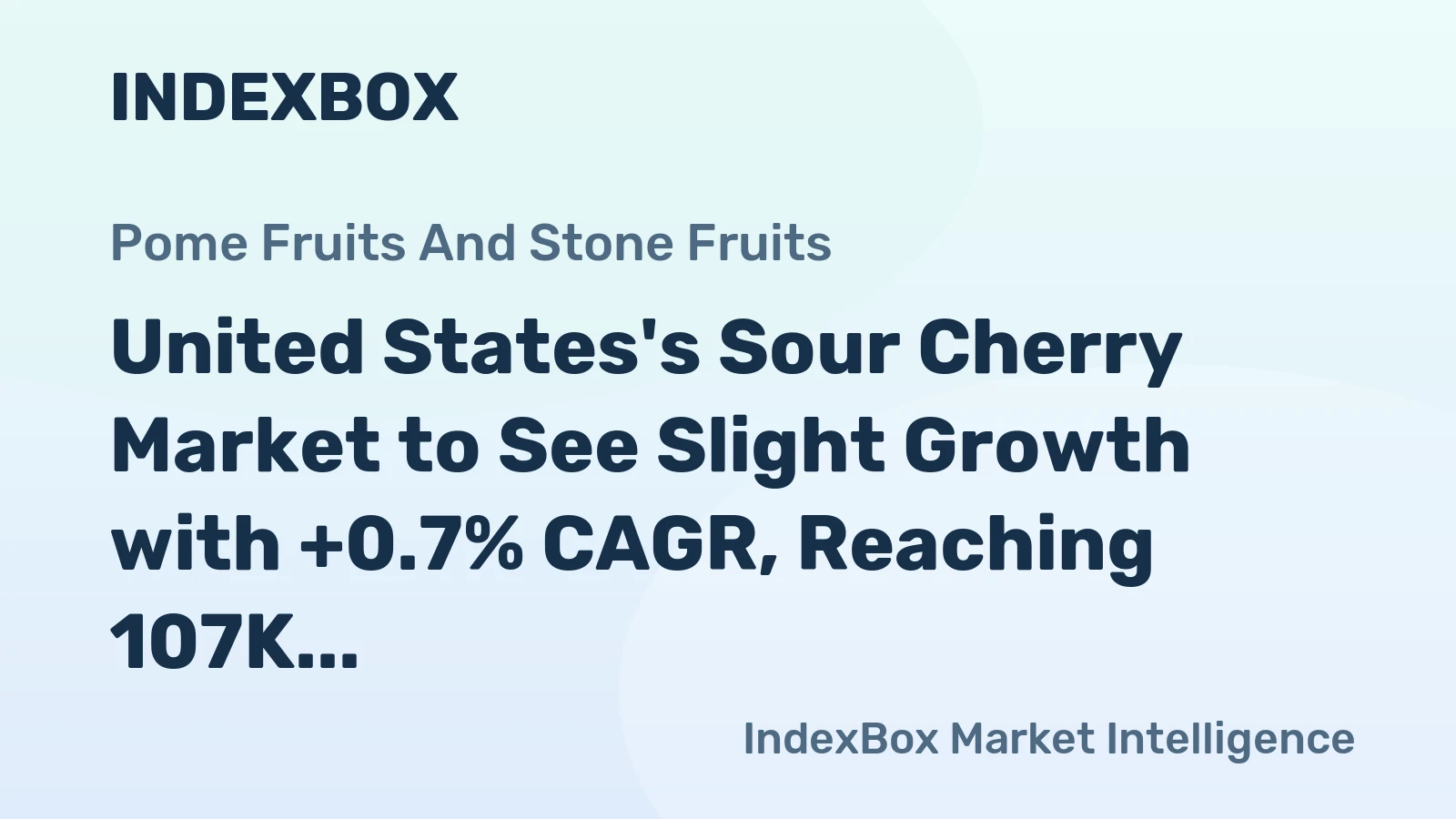 United States's Sour Cherry Market to See Slight Growth with +0.7% CAGR, Reaching 107K tons by 2035