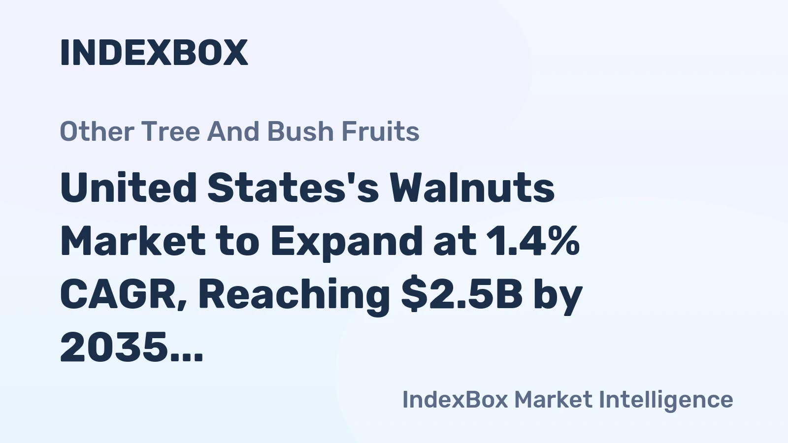 United States's Walnuts Market to Expand at 1.4% CAGR, Reaching $2.5B by 2035