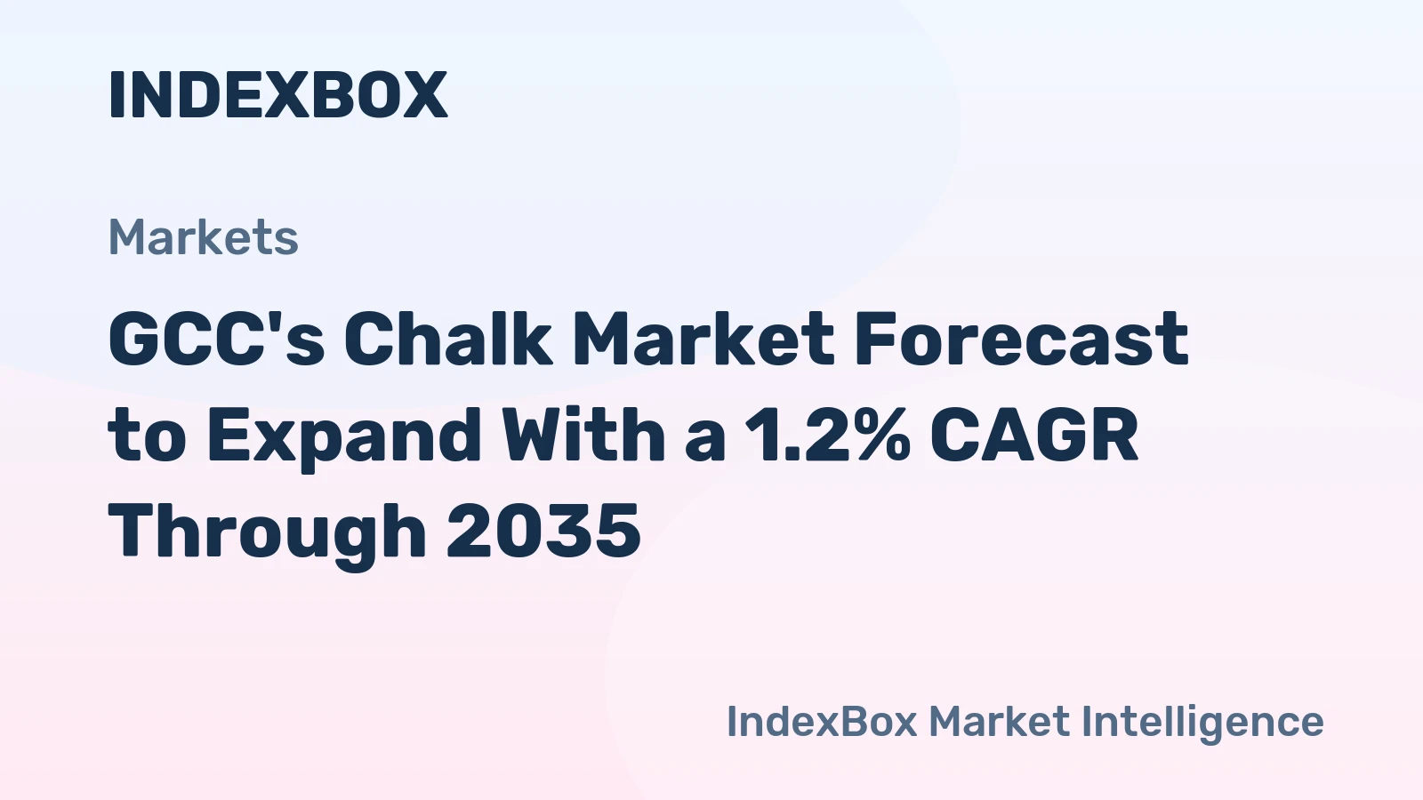 GCC's Chalk Market Forecast to Expand With a 1.2% CAGR Through 2035