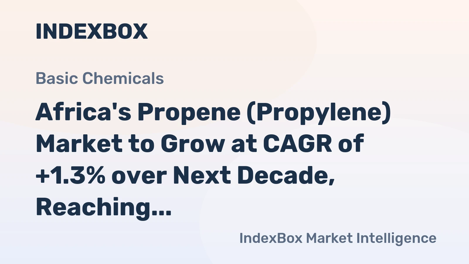 Africa's Propene (Propylene) Market to Grow at CAGR of +1.3% over Next Decade, Reaching $16.6B by 2035