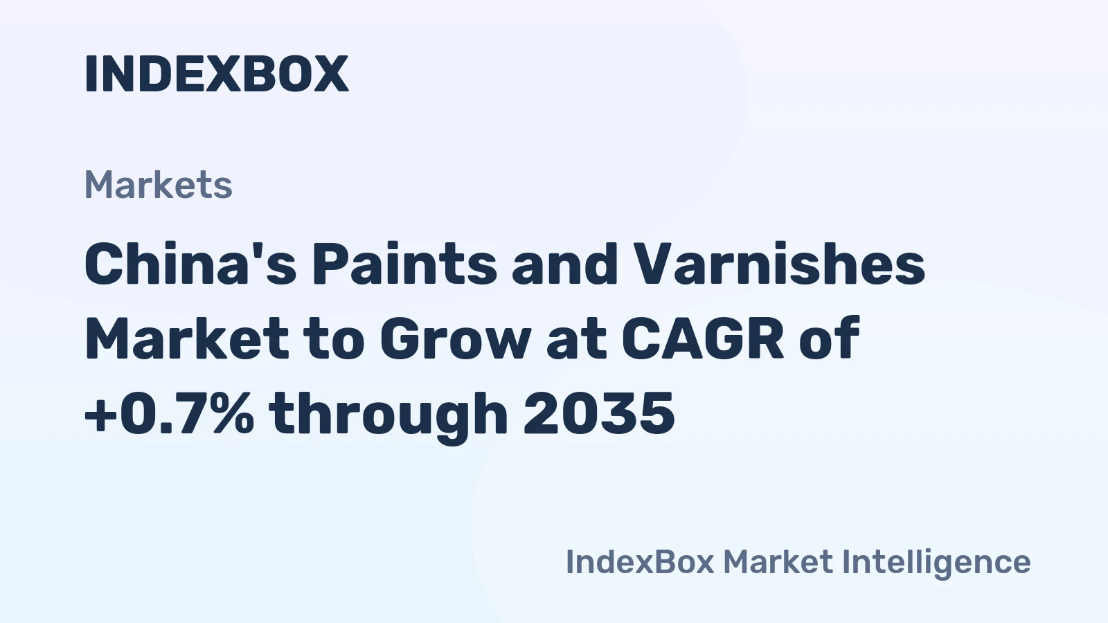 China's Paints and Varnishes Market to Grow at CAGR of +0.7% through 2035