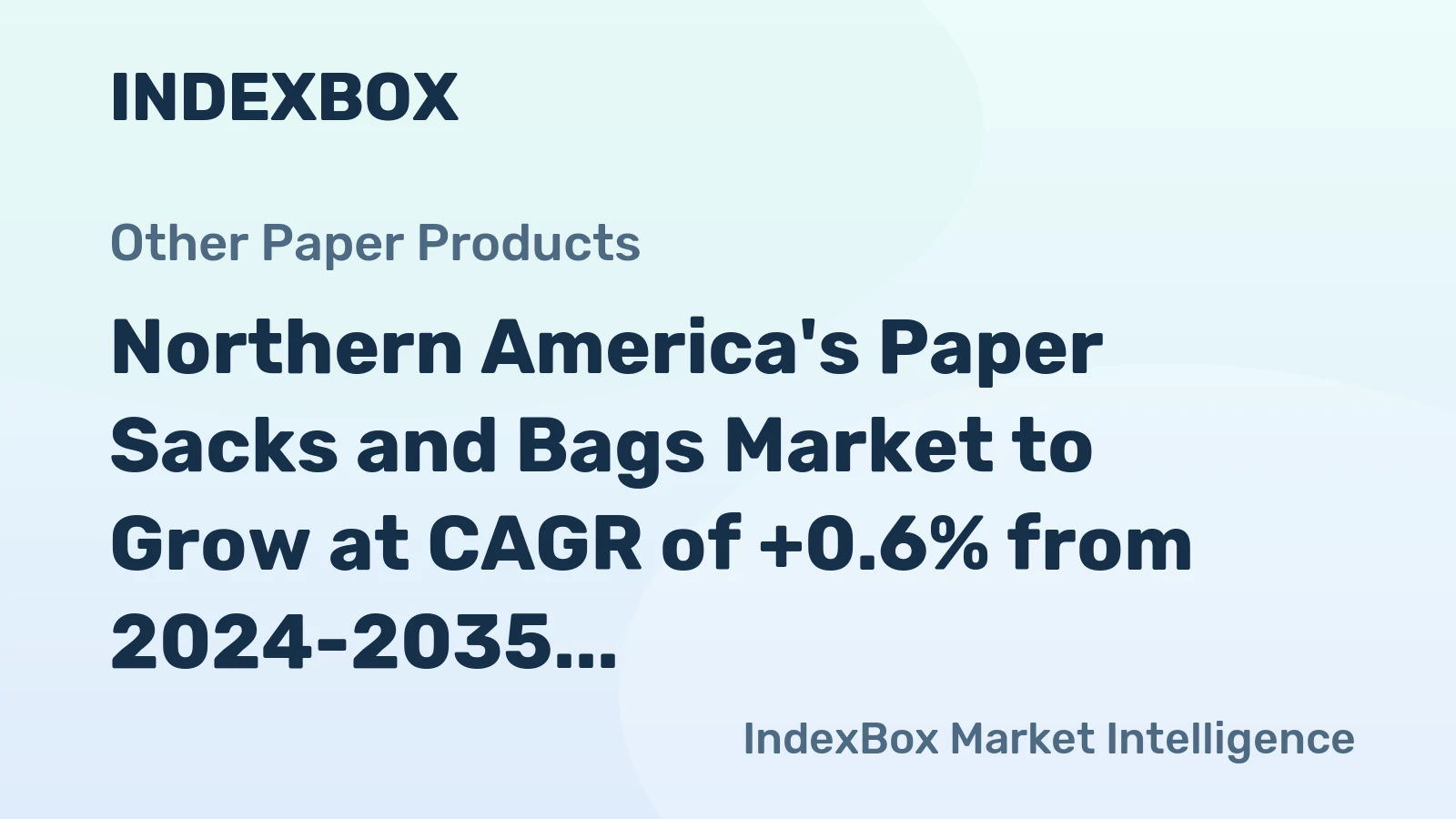 Northern America's Paper Sacks and Bags Market to Grow at CAGR of +0.6% from 2024-2035