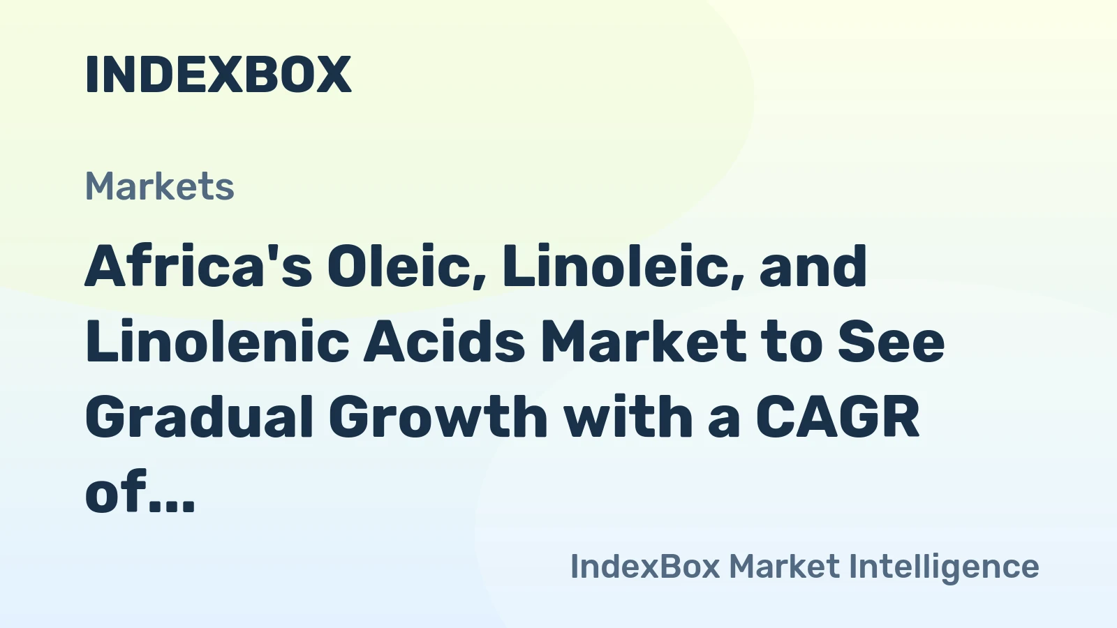 Africa's Oleic, Linoleic, and Linolenic Acids Market to See Gradual Growth with a CAGR of +1.7% from 2024-2035