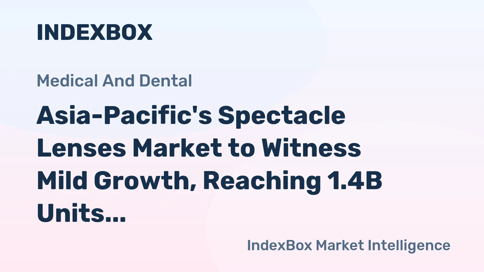 Asia-Pacific's Spectacle Lenses Market to Witness Mild Growth, Reaching 1.4B Units by 2035