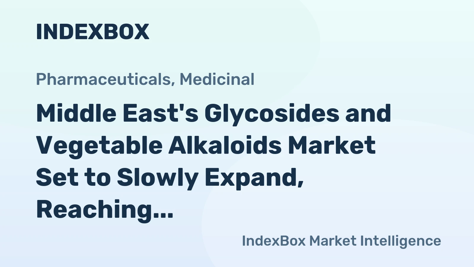 Middle East's Glycosides and Vegetable Alkaloids Market Set to Slowly Expand, Reaching 8.5K tons and $1.2B by 2035