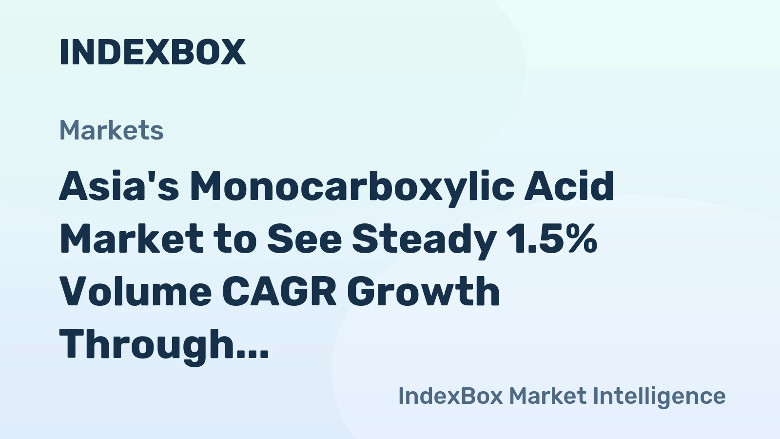 Asia's Monocarboxylic Acid Market to See Steady 1.5% Volume CAGR Growth Through 2035