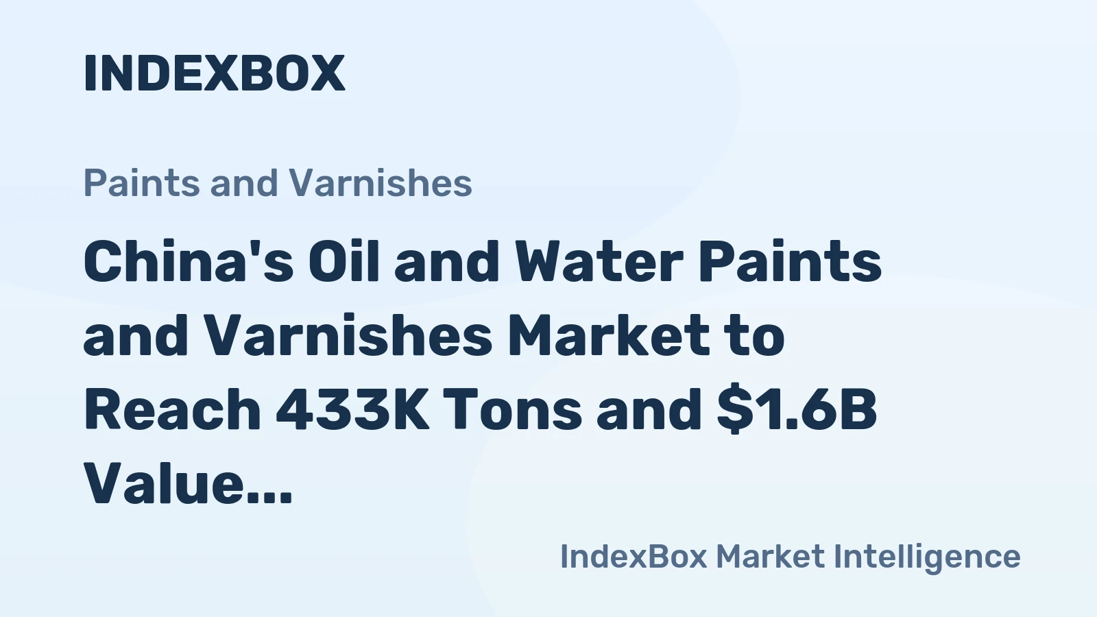 China's Oil and Water Paints and Varnishes Market to Reach 433K Tons and $1.6B Value by 2035