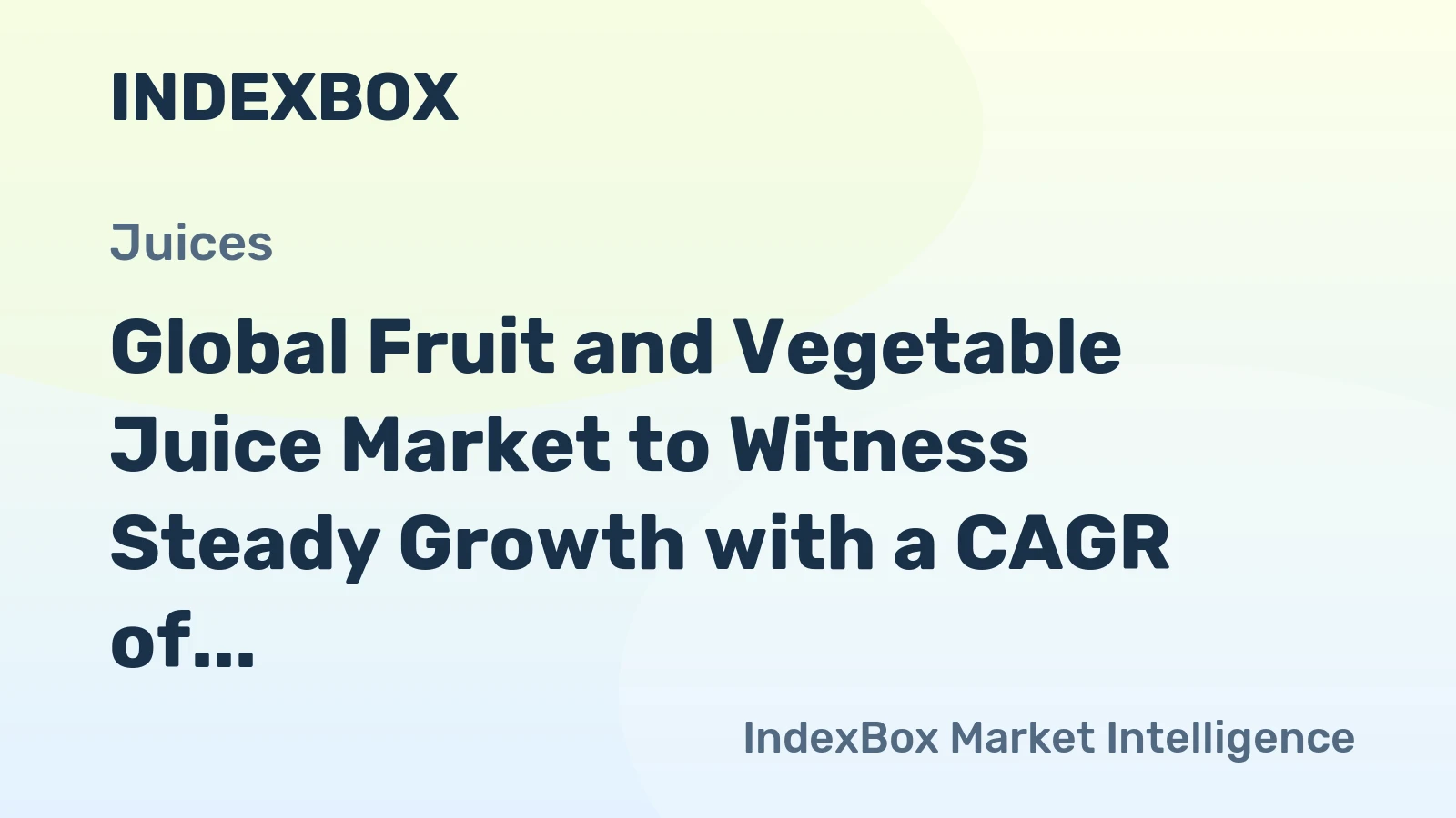 Global Fruit and Vegetable Juice Market to Witness Steady Growth with a CAGR of +0.8% from 2024 to 2035