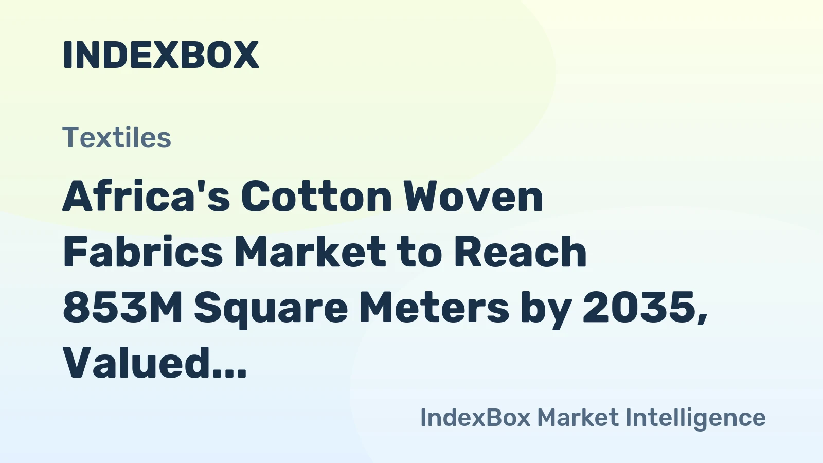 Africa's Cotton Woven Fabrics Market to Reach 853M Square Meters by 2035, Valued at $6.1B