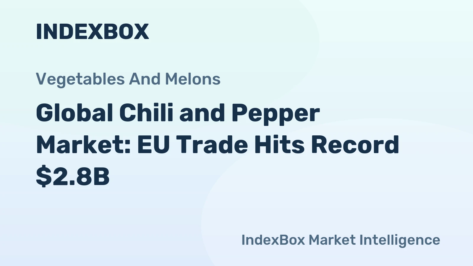 Global Chili and Pepper Market: EU Trade Hits Record $2.8B