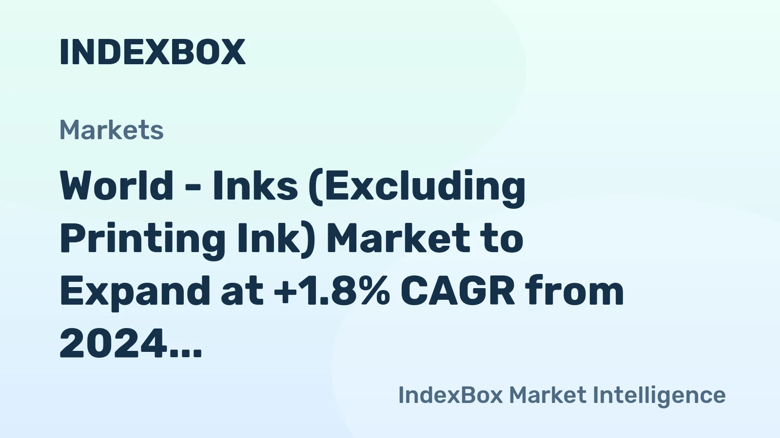 World - Inks (Excluding Printing Ink) Market to Expand at +1.8% CAGR from 2024 to 2035