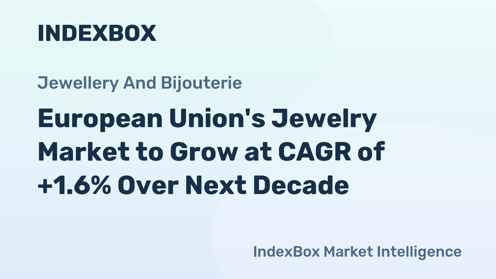 European Union's Jewelry Market to Grow at CAGR of +1.6% Over Next Decade