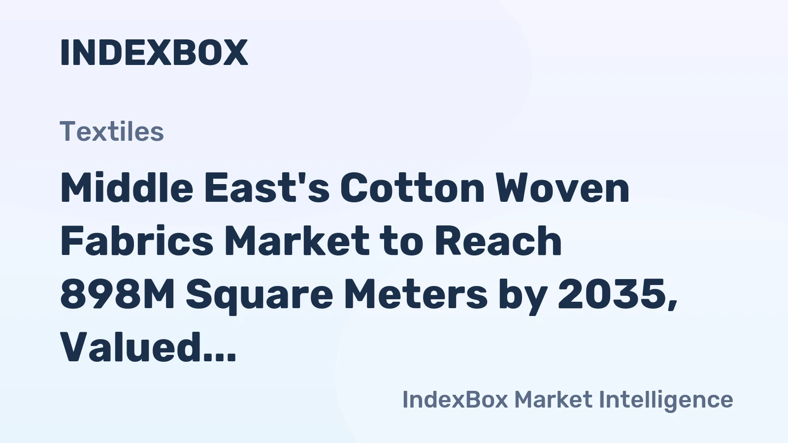 Middle East's Cotton Woven Fabrics Market to Reach 898M Square Meters by 2035, Valued at $10.6B