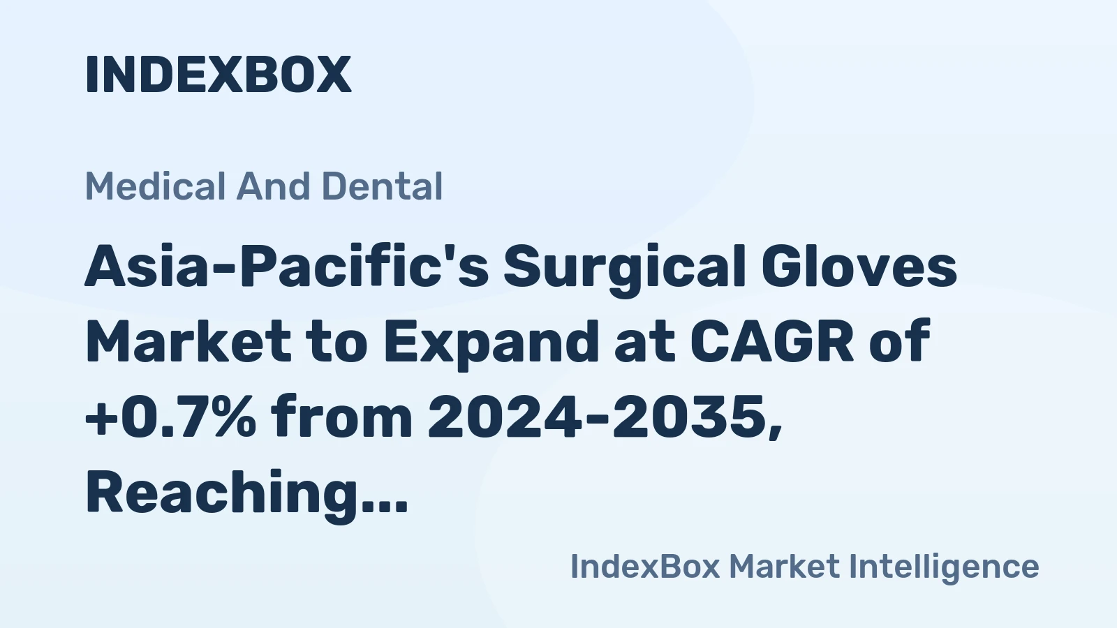 Asia-Pacific's Surgical Gloves Market to Expand at CAGR of +0.7% from 2024-2035, Reaching 57B Pairs