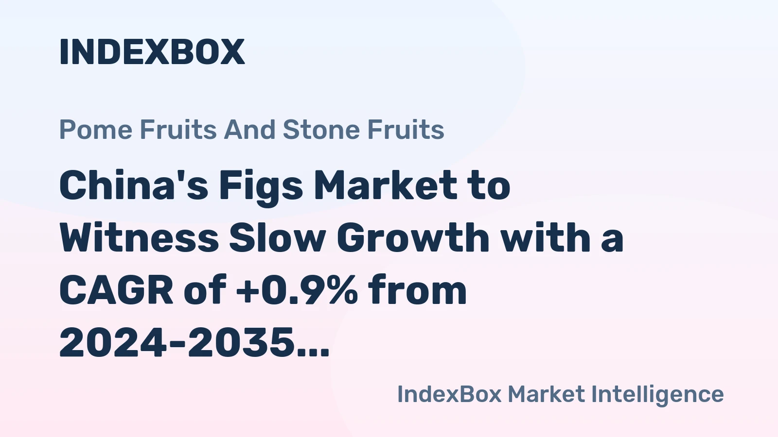 China's Figs Market to Witness Slow Growth with a CAGR of +0.9% from 2024-2035