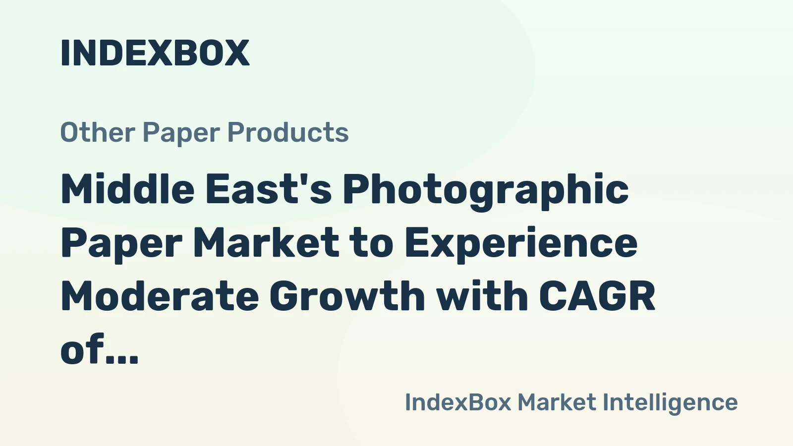 Middle East's Photographic Paper Market to Experience Moderate Growth with CAGR of +2.2% from 2024 to 2035